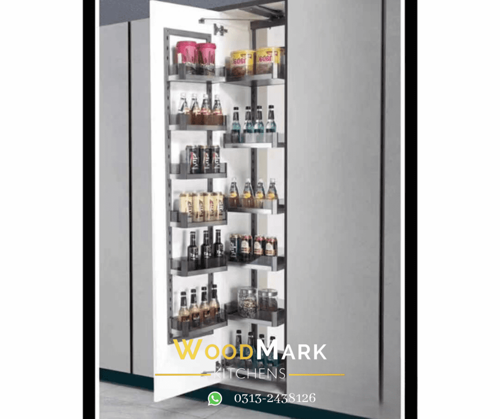 6 feet Larder Unit Glass and Aluminium - woodmark-kitchen.com