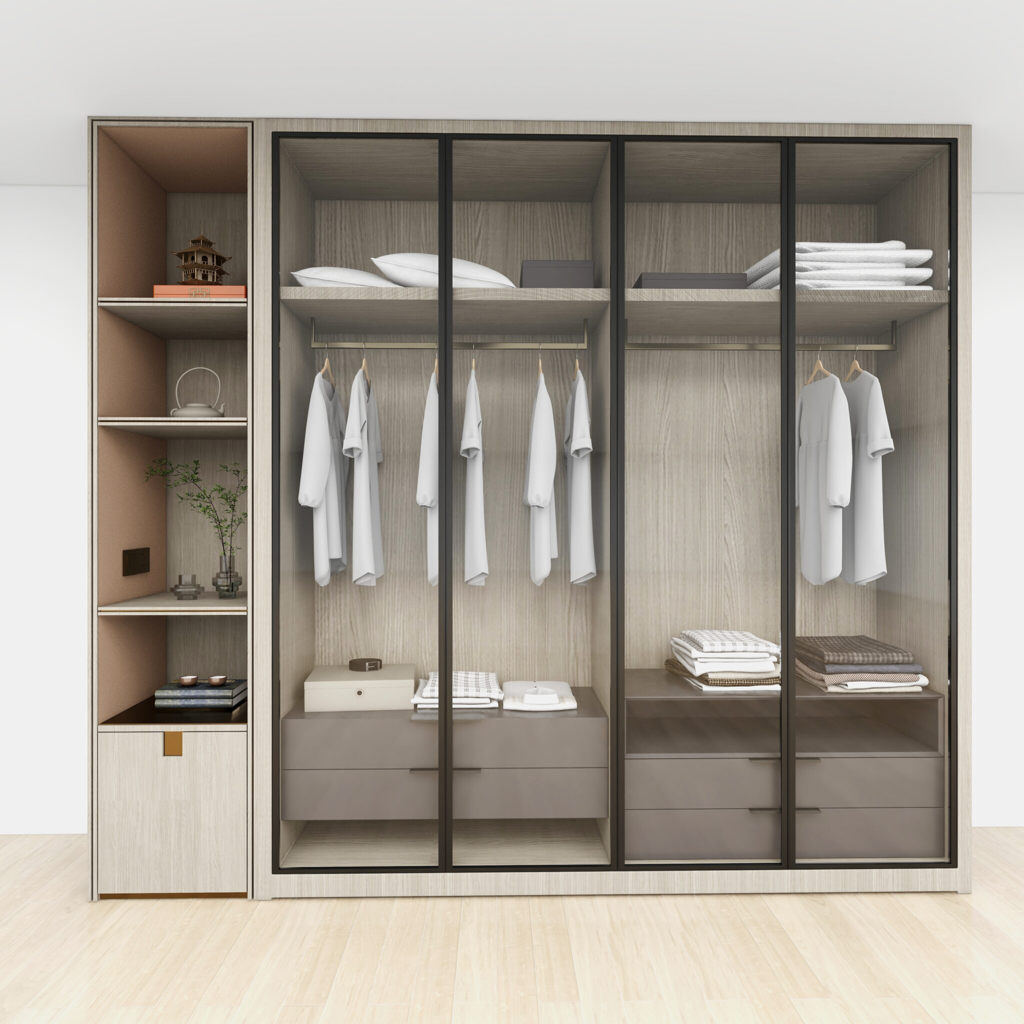 Toughened Glass Wardrobe - woodmark-kitchen.com